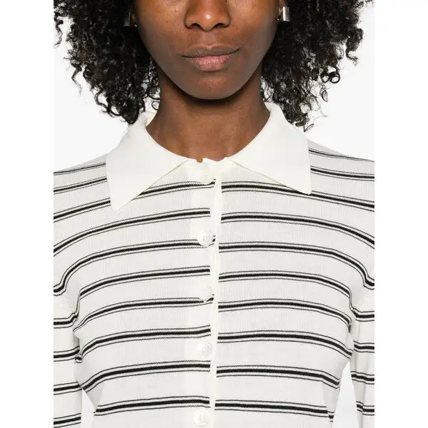 A.p.c. Striped Cotton Knit Cardigan - White