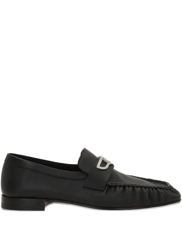 CHRISTIAN LOUBOUTIN Leather Loafers With Silver-tone Hardware