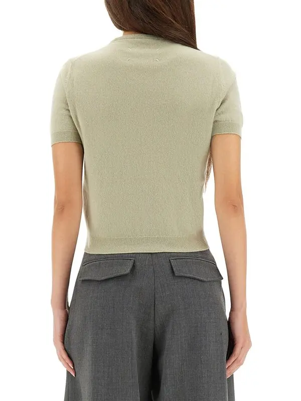 MAISON MARGIELA Crewneck Wool T-shirt - Green