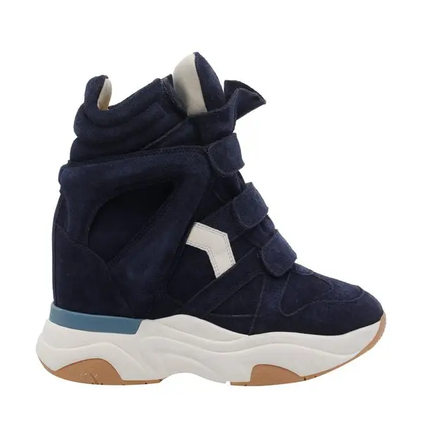 Isabel Marant Étoile Balskee Suede High-top Sneakers With Concealed Wedge - Blue