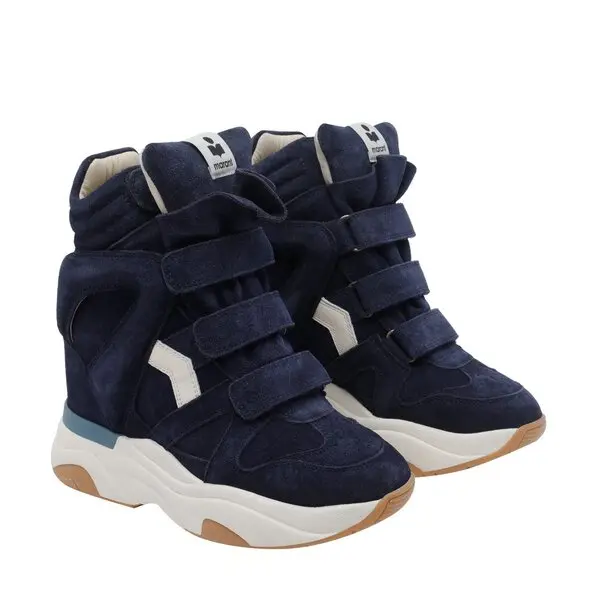 Isabel Marant Étoile Balskee Suede High-top Sneakers With Concealed Wedge - Blue