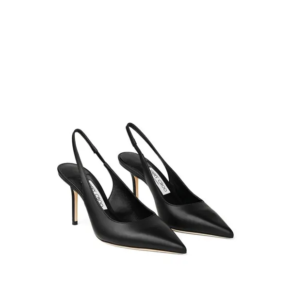 JIMMY CHOO Pointed Toe Slingback Stiletto Heels - Black