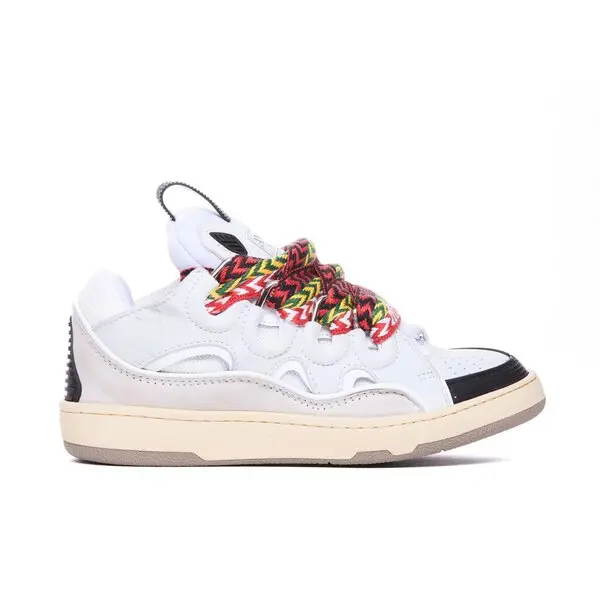LANVIN Curb Sneakers Low-top With Appliqué And Leather Details - Multicolor