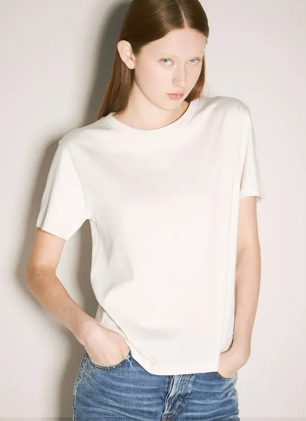 Saint Laurent Classic Cotton Jersey T-shirt With Logo Patch