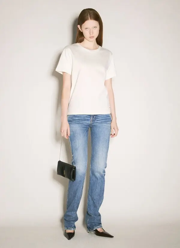 Saint Laurent Classic Cotton Jersey T-shirt With Logo Patch