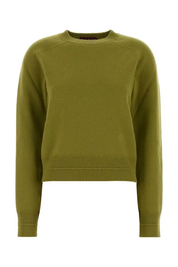 Gucci Pistachio Wool Blend Crew Neck Sweater