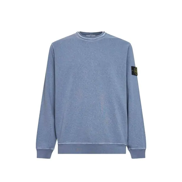 Stone Island Ribbed Crew Neck Long Sleeve Sweatshirt - Blue