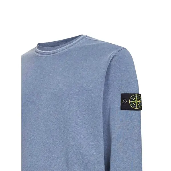 Stone Island Ribbed Crew Neck Long Sleeve Sweatshirt - Blue