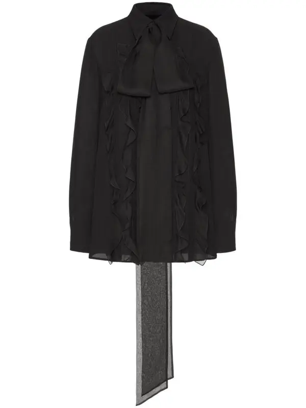 Valentino Garavani Georgette Shirt With Tie Detail - Multicolor