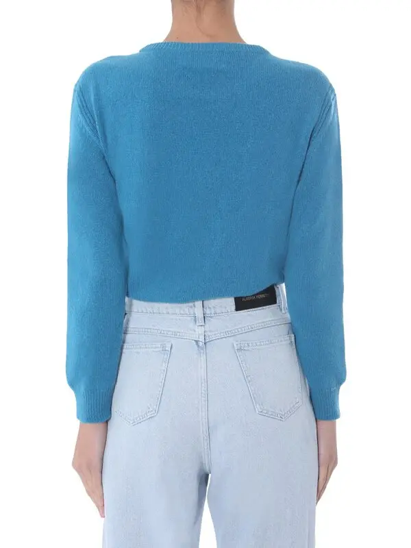 Alberta Ferretti Love Me" Sequin Embellished Round Neck Sweater