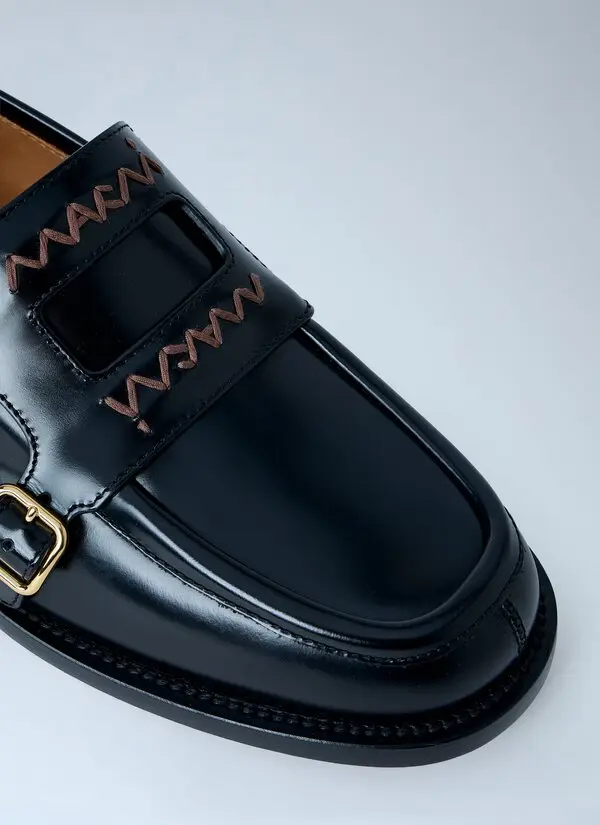 Marni Double Monk Strap Loafers In Leather