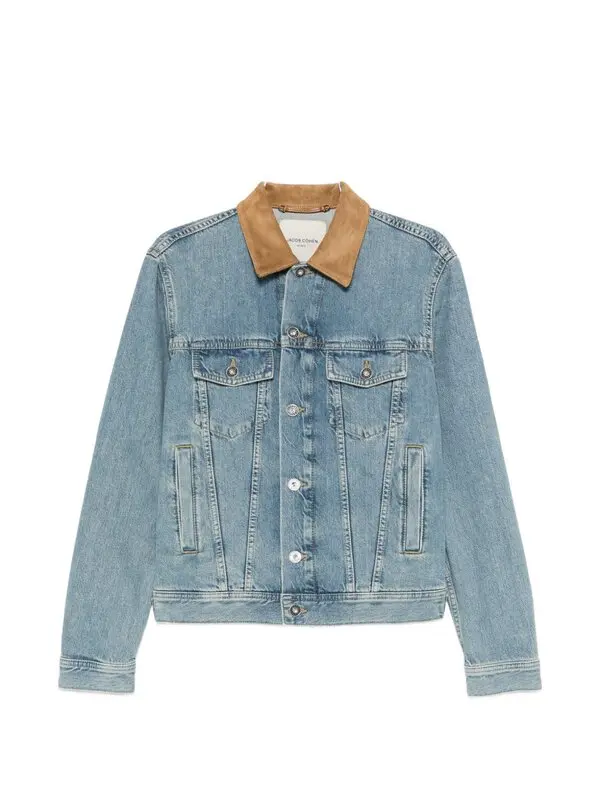 Jacob Cohen Denim Trucker Jacket With Pointed Collar