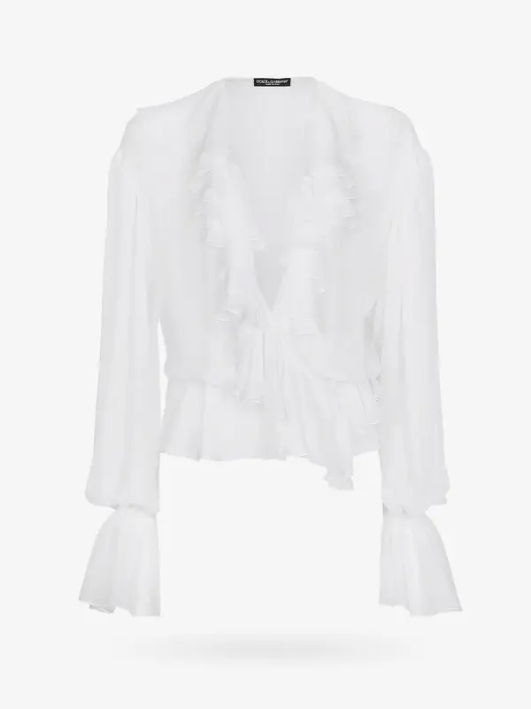 Dolce & Gabbana Silk Shirt With Rouches