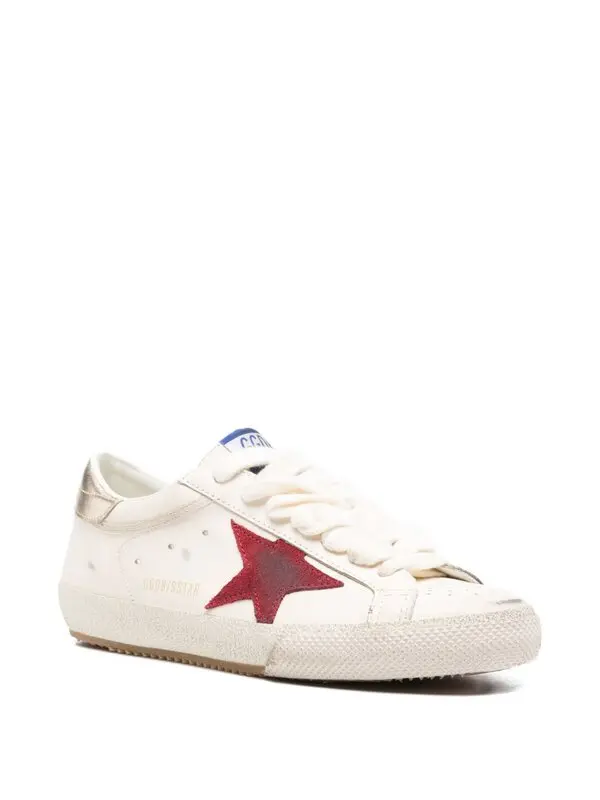 GOLDEN GOOSE Super-star Leather Sneakers With Star Detail - Multicolor