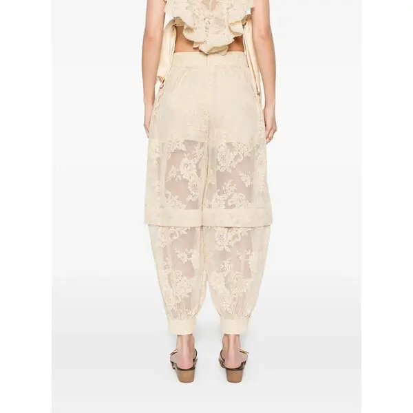 Zimmermann Floral Lace Paneled Trousers