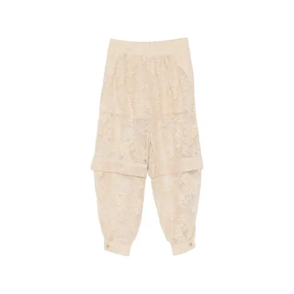 Zimmermann Floral Lace Paneled Trousers - Cream
