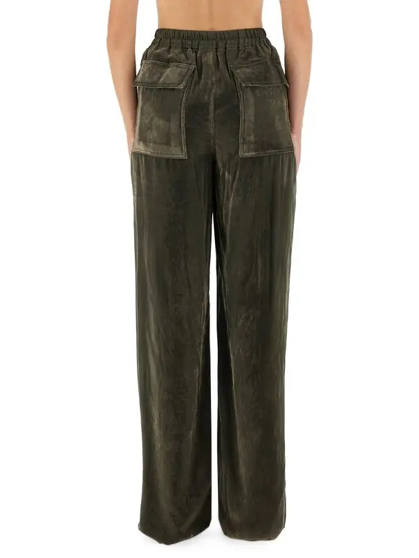 Rick Owens Dietrich Relaxed Fit Viscose Silk Pants - Green