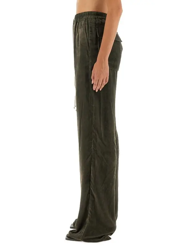 Rick Owens Dietrich Relaxed Fit Viscose Silk Pants - Green