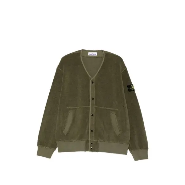 Stone Island Cotton Blend Cardigan - Green