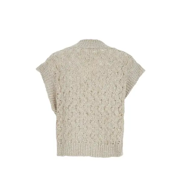 Brunello Cucinelli Sequin Embellished V-neck Knit Vest