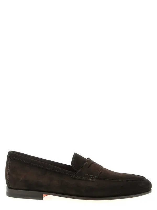 Santoni Suede Loafers - Brown