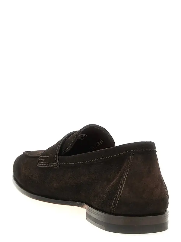 Santoni Suede Loafers - Brown