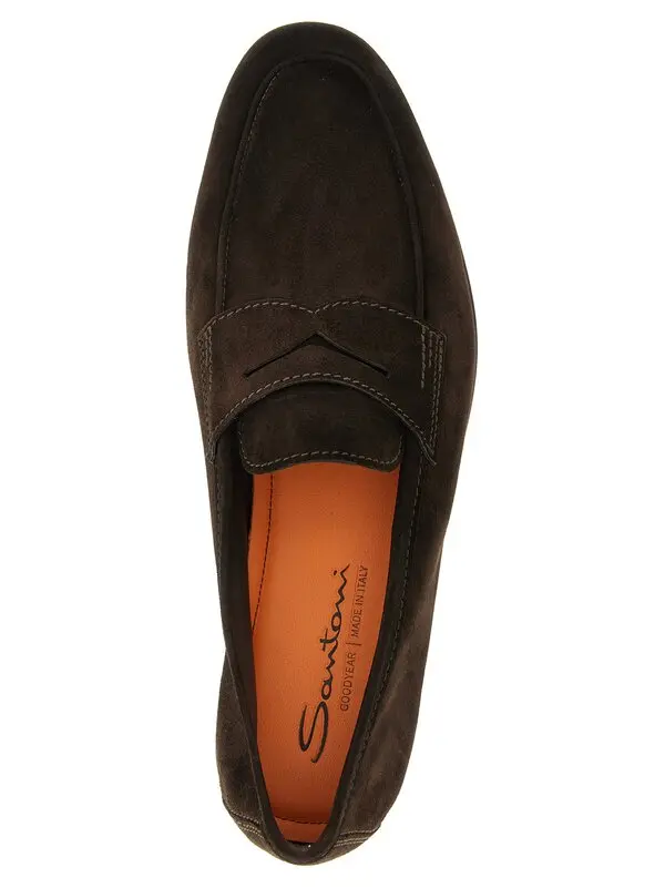 Santoni Suede Loafers - Brown