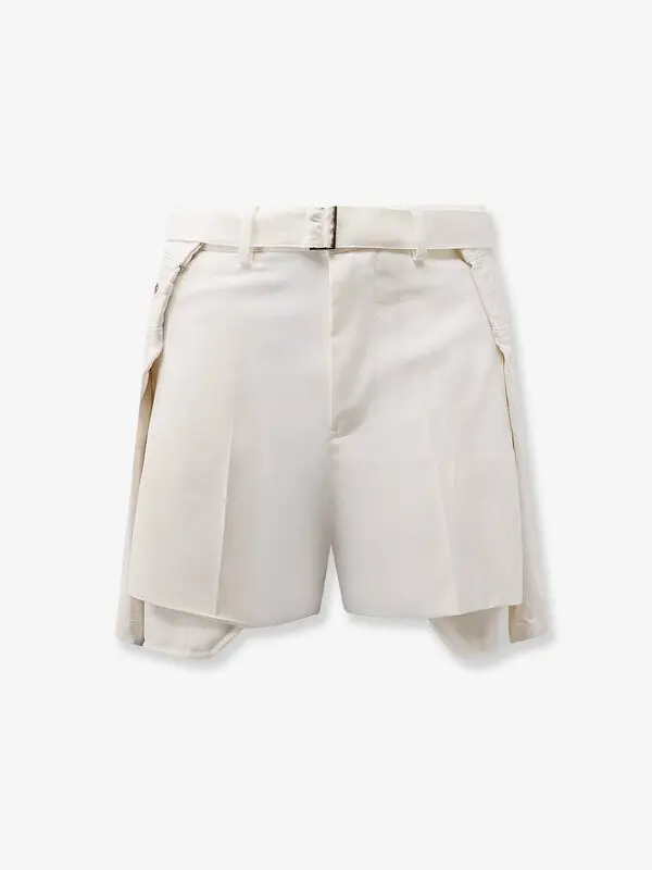 Sacai Double Fabric Belted Shorts