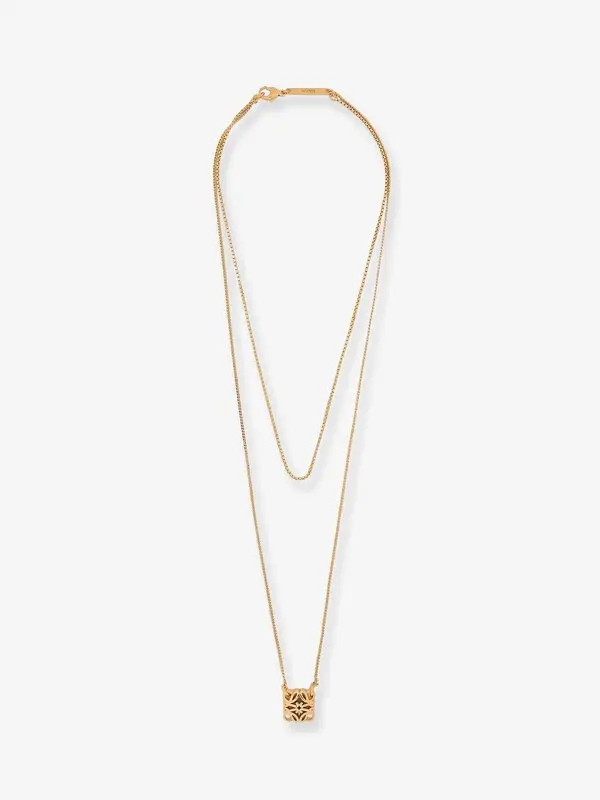 Loewe Anagram Bombe Brass Necklace - Gold