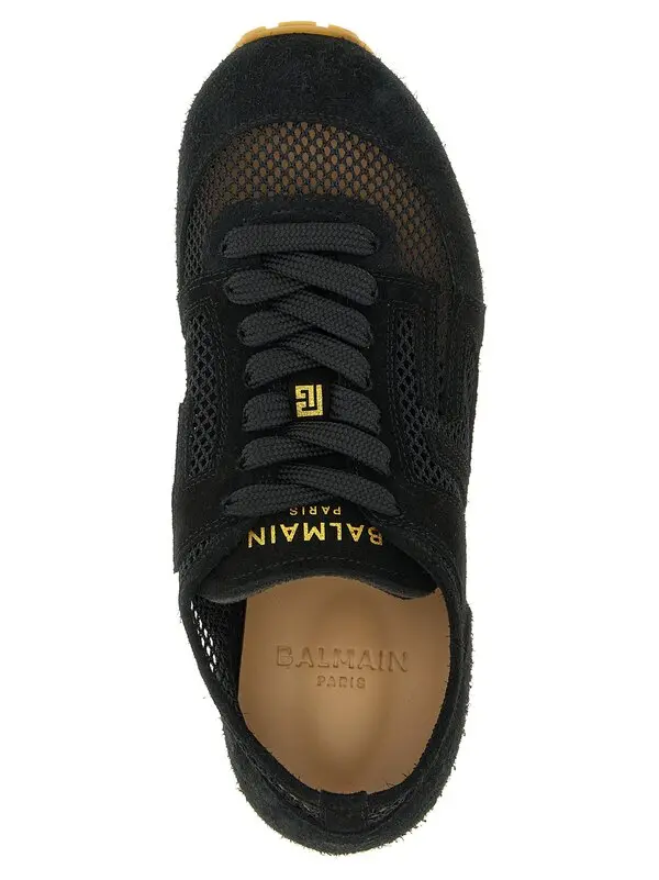 Balmain Racer 45 Suede & Mesh Sneakers - Black