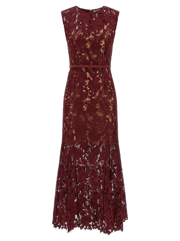 SELF-PORTRAIT Guipure Lace Midi Dress - Multicolor