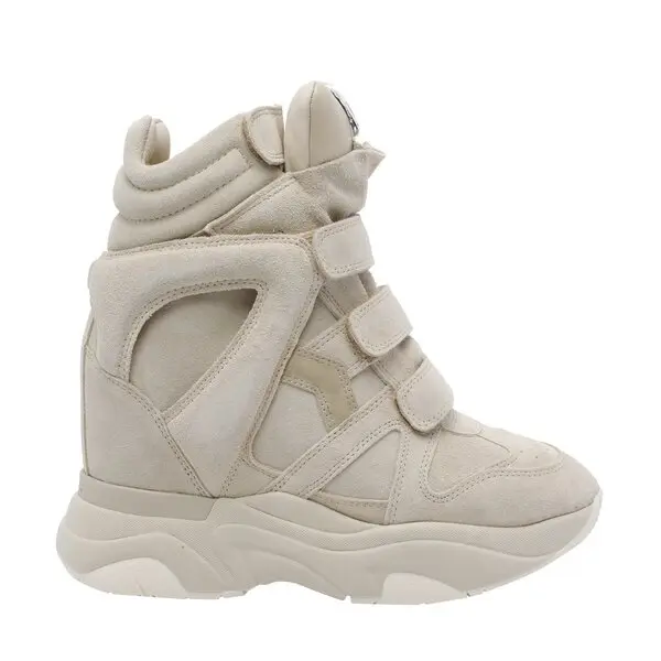 Isabel Marant Étoile Balskee Suede High-top Sneakers With Concealed Wedge - Cream