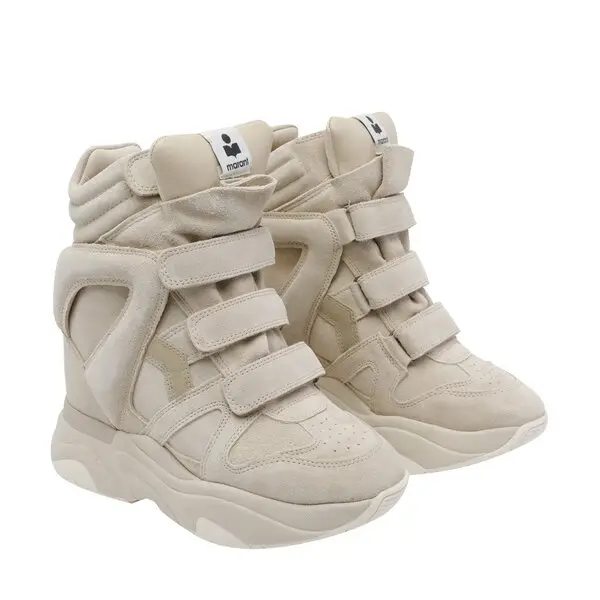 Isabel Marant Étoile Balskee Suede High-top Sneakers With Concealed Wedge - Cream