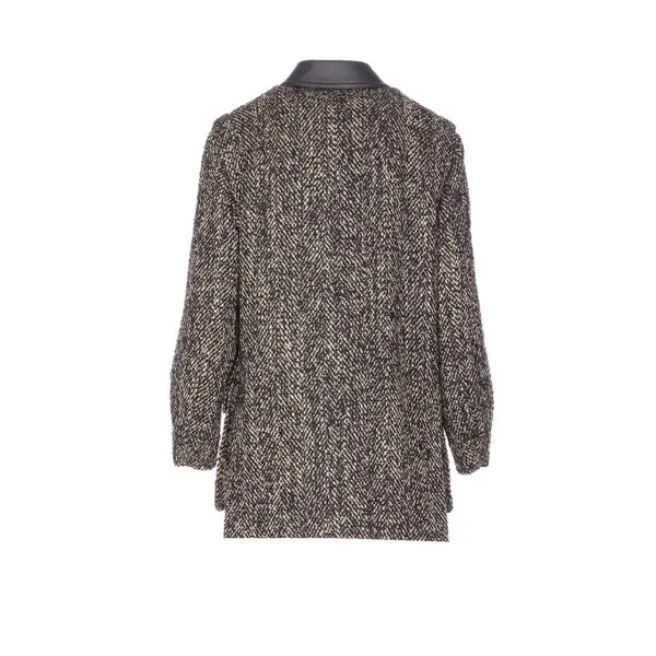 Max Mara Angio Heavy Jacket With Leather Collar