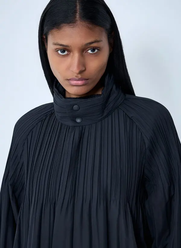 Issey Miyake High-neck Pleated Coat
