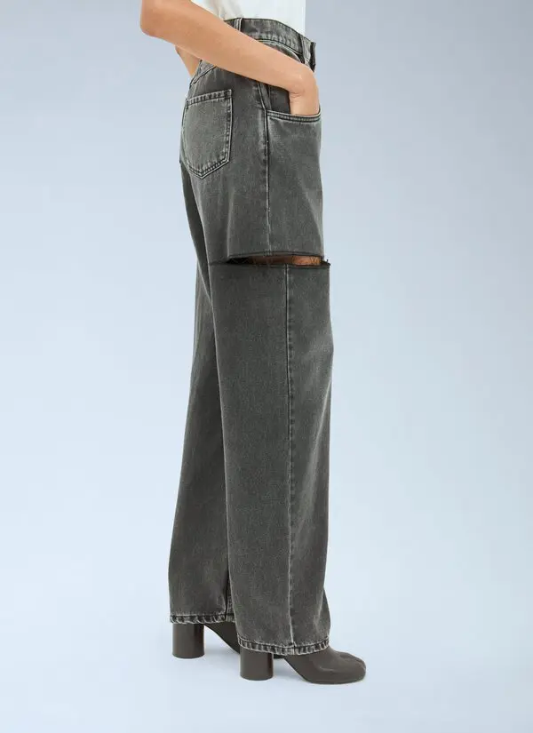 MAISON MARGIELA Wide-leg Cut-out Jeans
