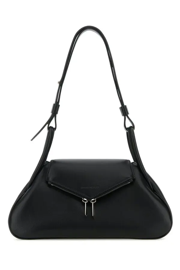 Amina Muaddi Gemini Small Nappa Black Silver Ha Shoulder Bag - Multicolor