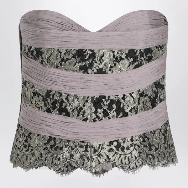 Valentino Garavani Draped Lace Corset Top