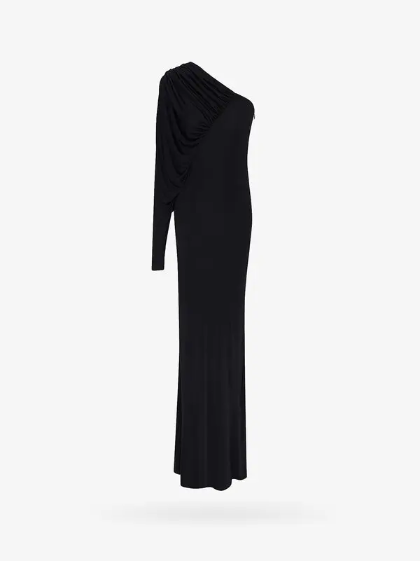 Saint Laurent Asymmetric Viscose Gown - Multicolor