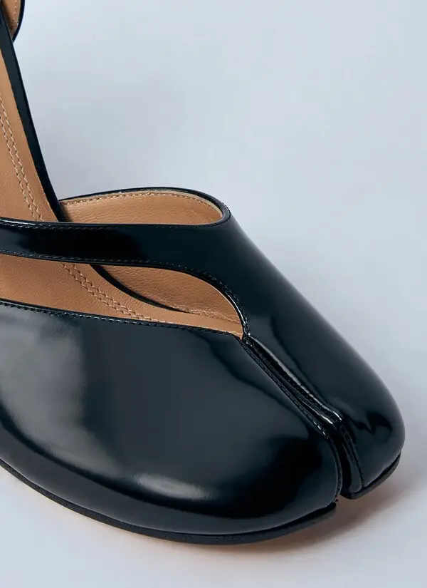 MAISON MARGIELA Patent Leather Tabi Toe Pump Heels With Side Buckle