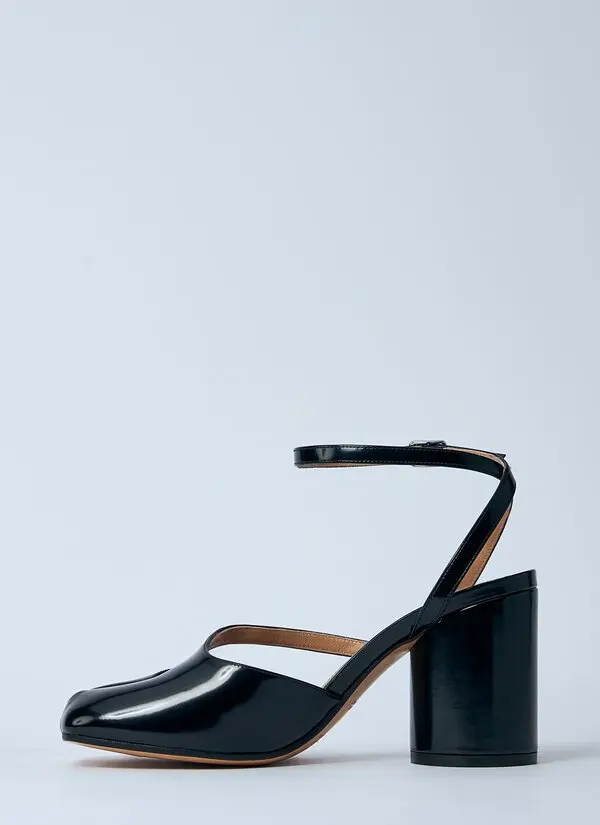 MAISON MARGIELA Patent Leather Tabi Toe Pump Heels With Side Buckle