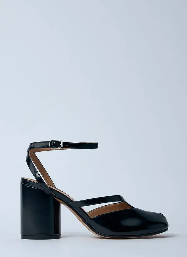 MAISON MARGIELA Patent Leather Tabi Toe Pump Heels With Side Buckle