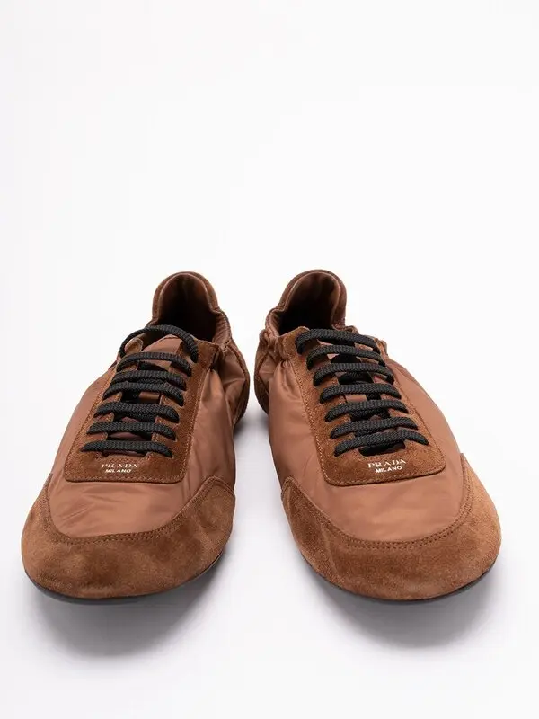 Prada Re-nylon And Suede Sneakers With Vintage Finish - Multicolor