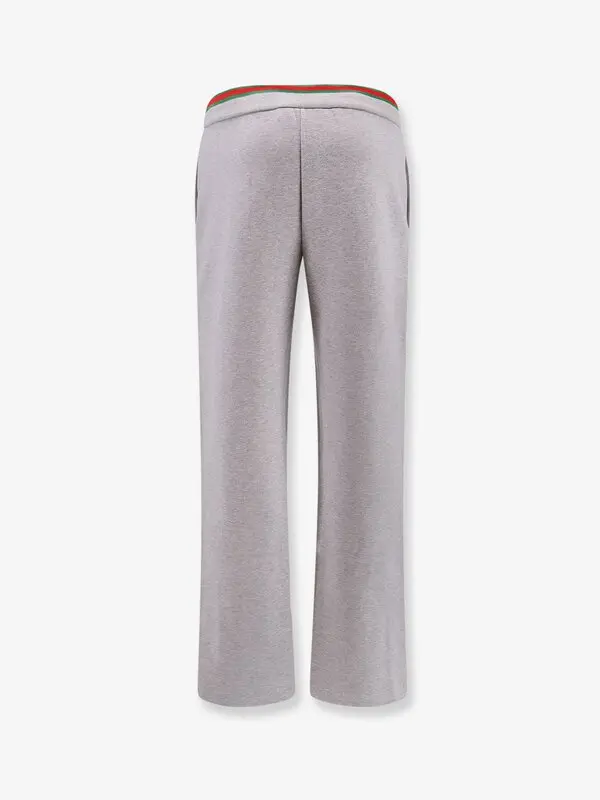 Gucci Cotton Blend Trousers With Web Detail