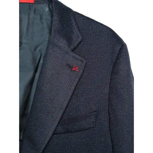 Isaia Textured Silk And Cotton Blend Blazer