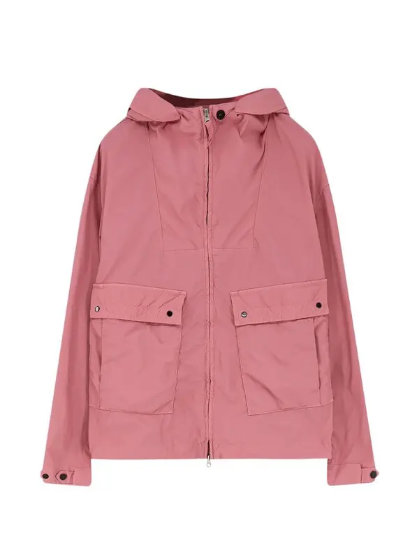 Stone Island Short Parka Coat With Hood And Zip Fastening - Multicolor