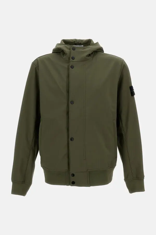 Stone Island Soft Shell Hooded Jacket - Multicolor