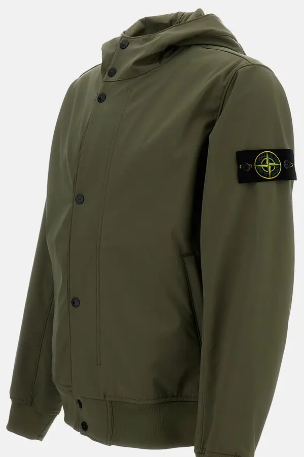 Stone Island Soft Shell Hooded Jacket - Multicolor