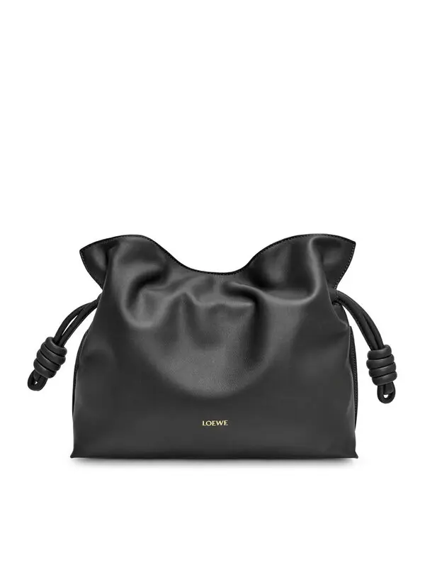 Loewe Medium Flamenco Clutch Bag In Nappa Calfskin - Black