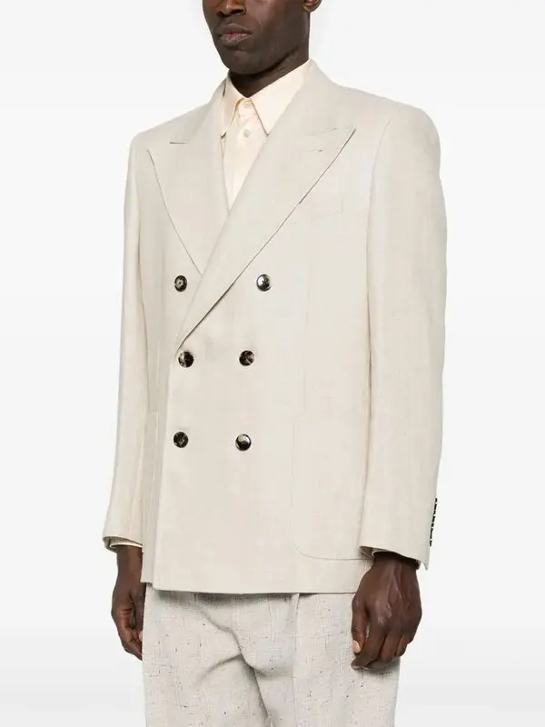 Valentino Garavani Double-breasted Linen Jacket - Multicolor